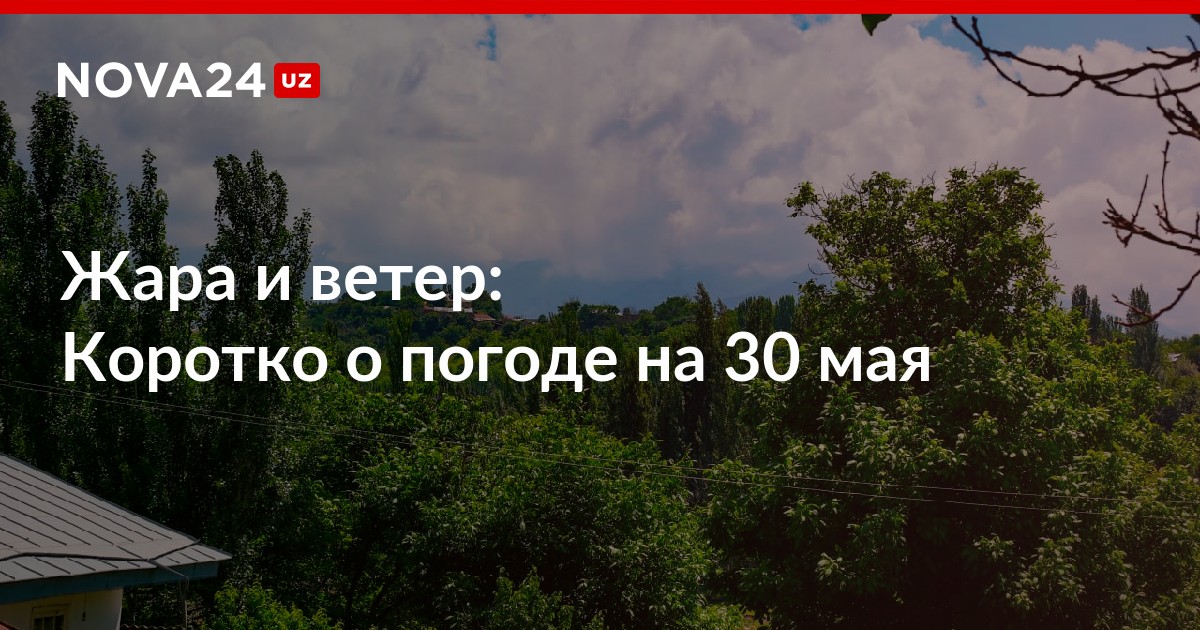 Жара и ветер: Коротко о погоде на 30 мая — NOVA24.UZ