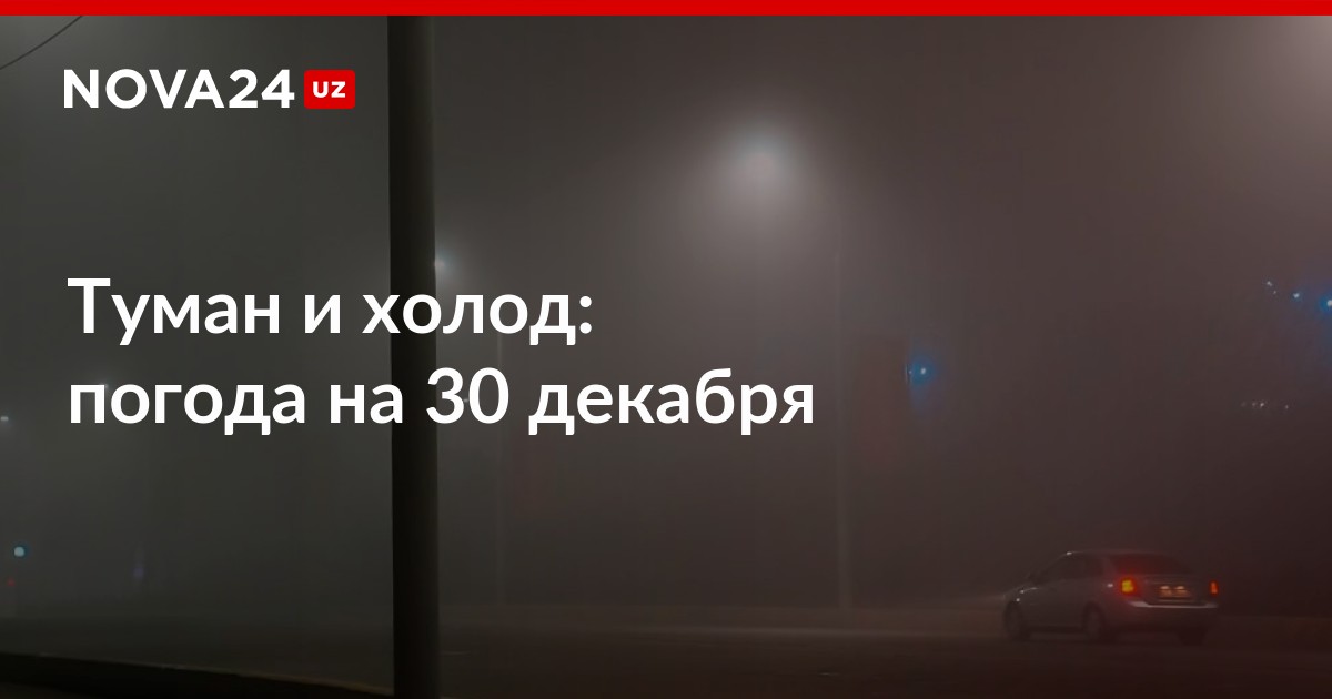 Туман и холод: погода на 30 декабря — NOVA24.UZ