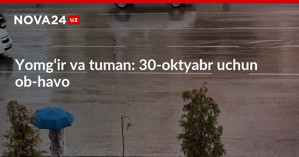 Yomg‘ir va tuman: 30-oktyabr uchun ob-havo — NOVA24.UZ
